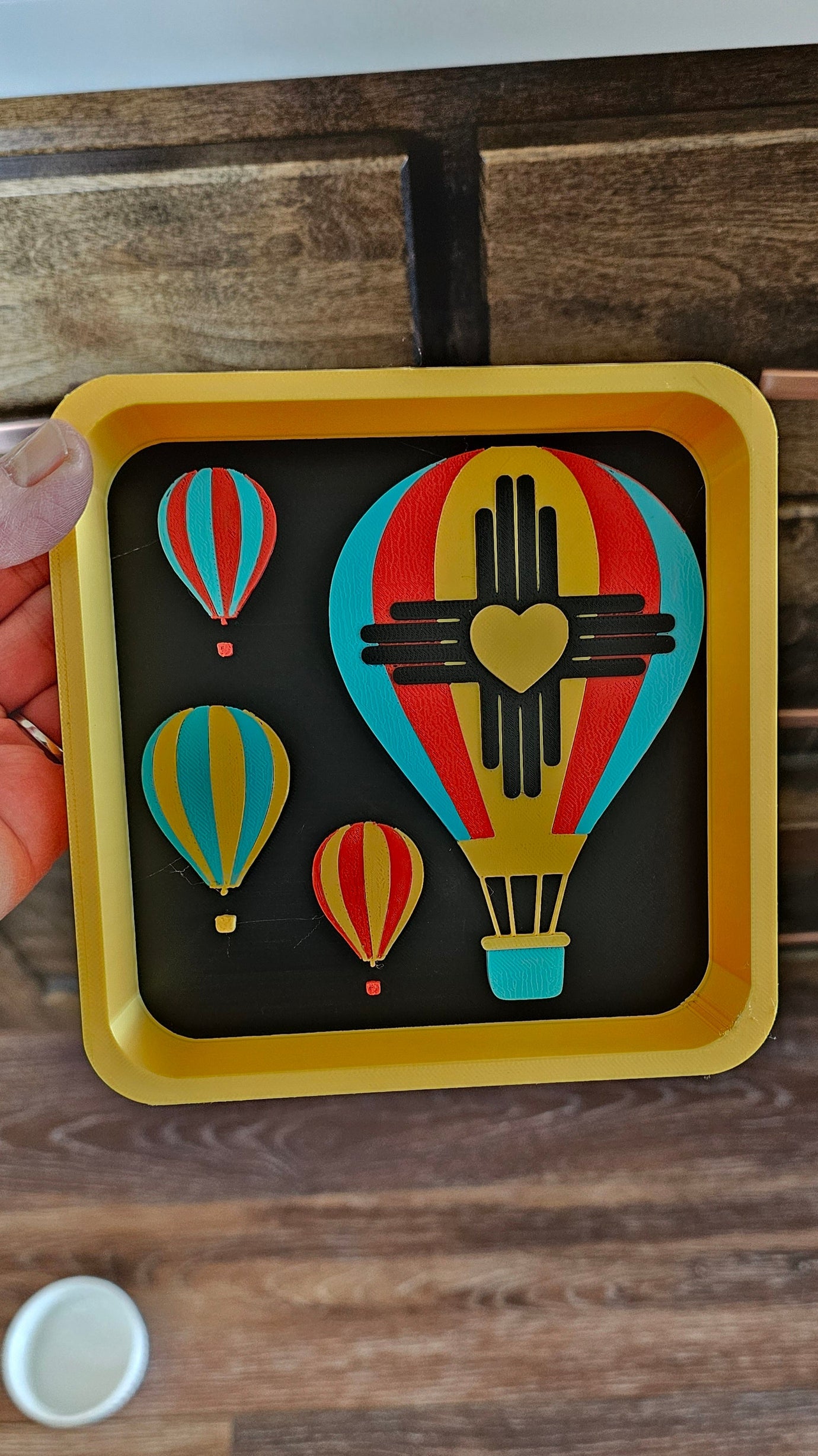 Baha Ranch Zia Balloon Fiesta New Mexico 3D Accessory Tray Made in Ame ...